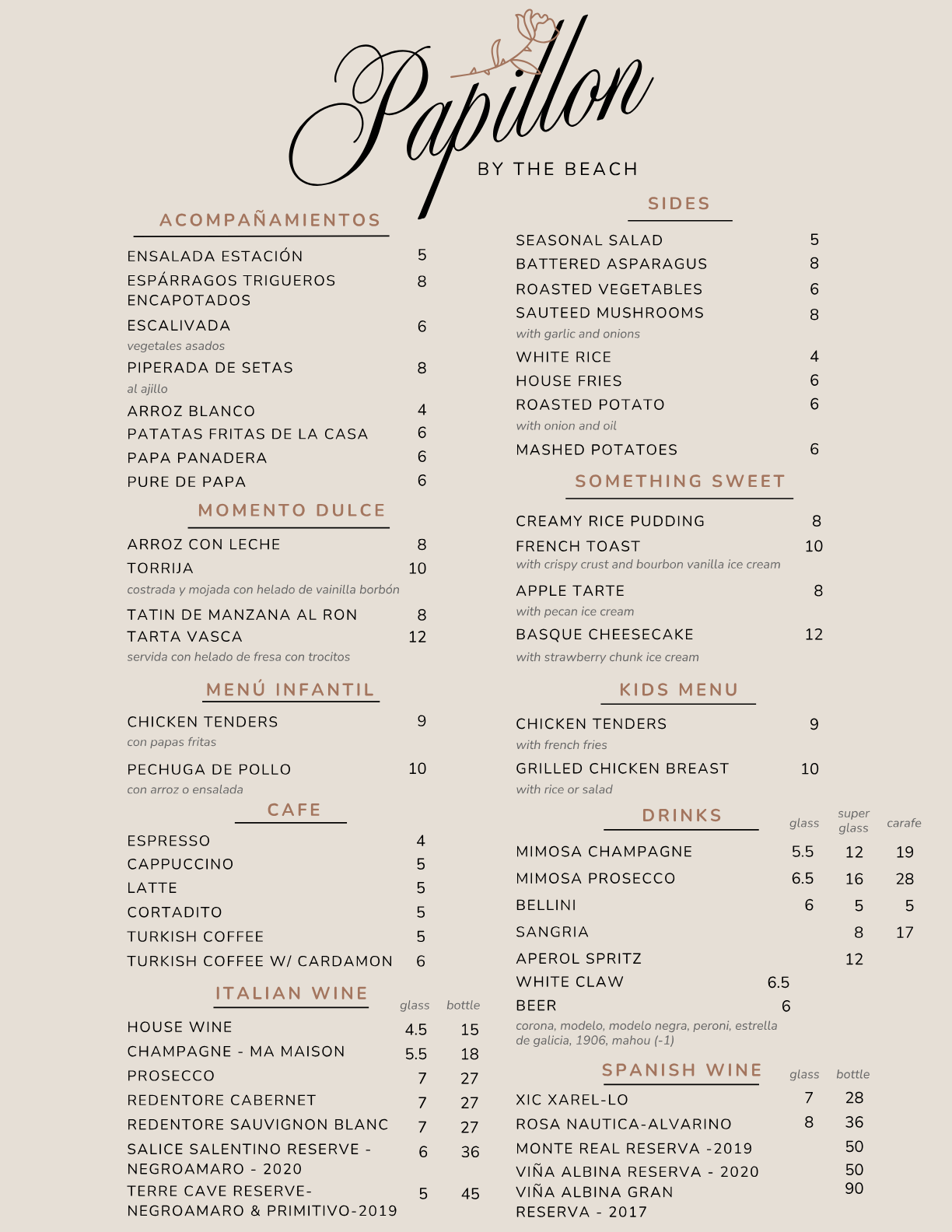 Miami-Menu