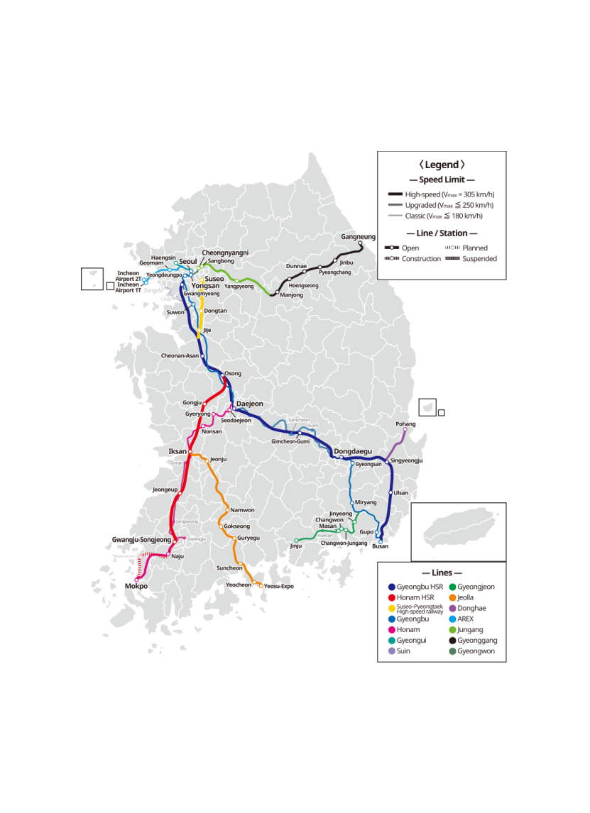Ktx High Speed Train Map Ktx High Speed Trains