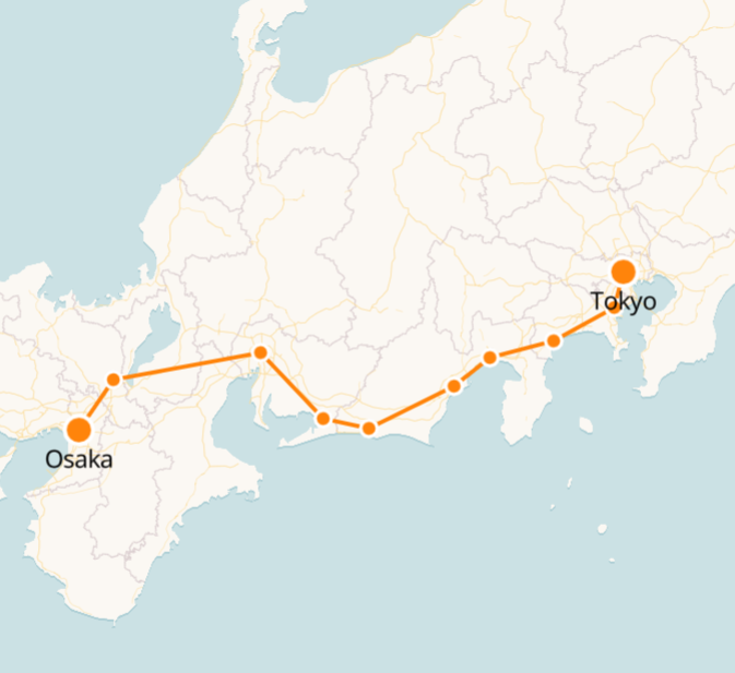 Tokyo to Osaka Train Tickets, Timetable & Map