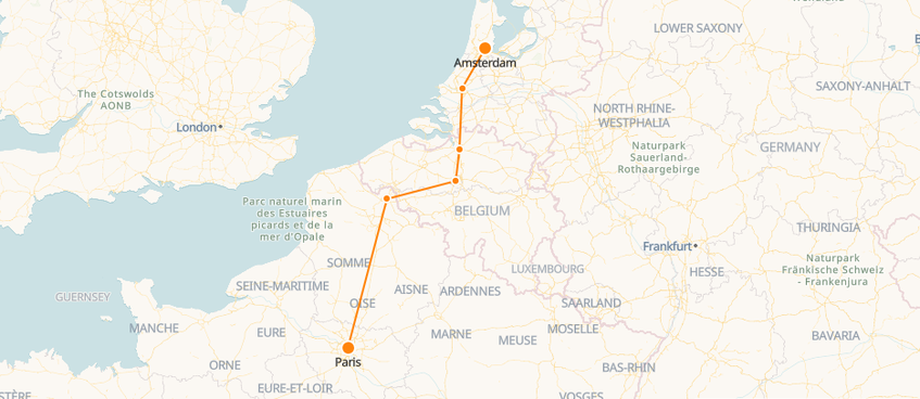 Paris to Amsterdam High Speed Train | Tickets & Map - BENELUX TRAINS