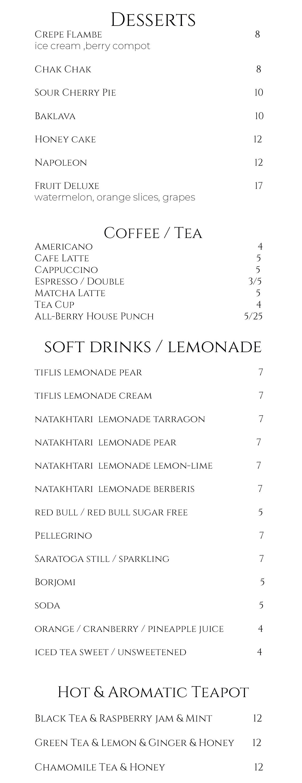 Savor Unique Cocktails & Beverages in Boca Raton | Beluga House Bar Menu