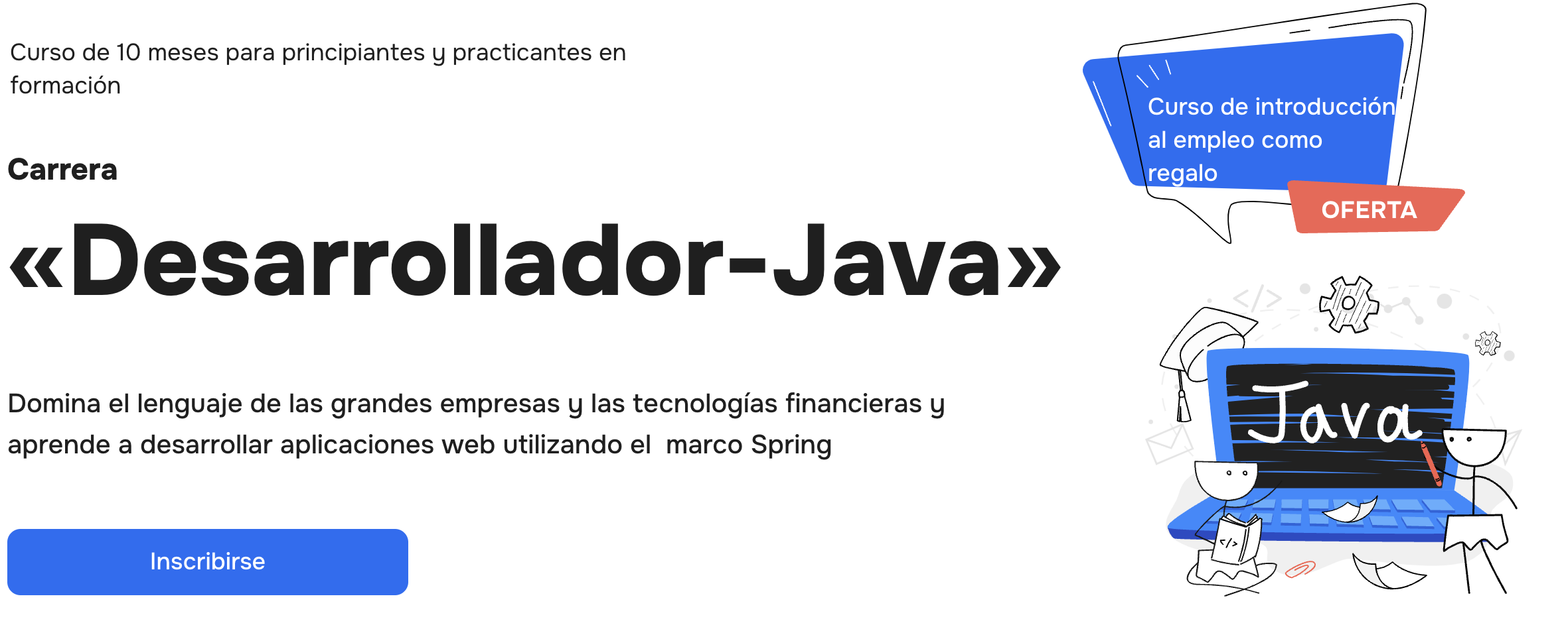 Curso de Desarrollador Java - formación en programación Java en línea con seguridad laboral
