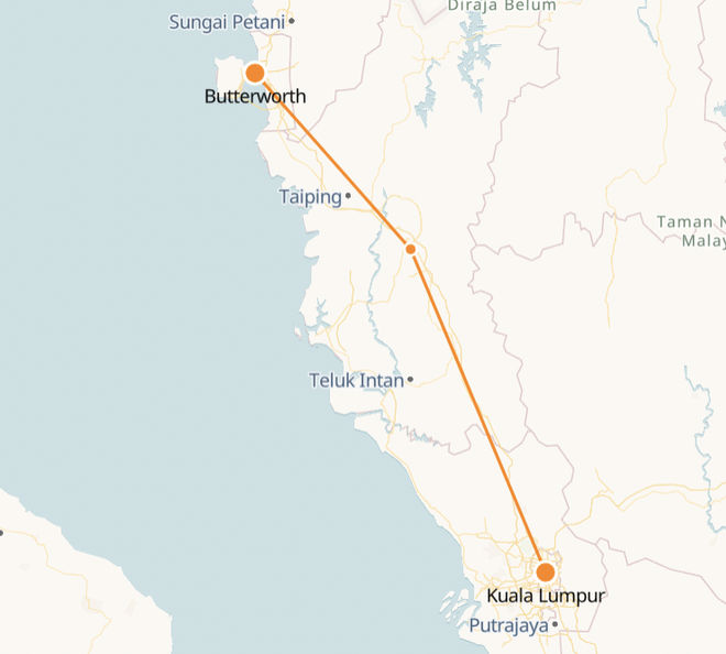 Kuala Lumpur to Butterworth Train Tickets, Timetable & Map