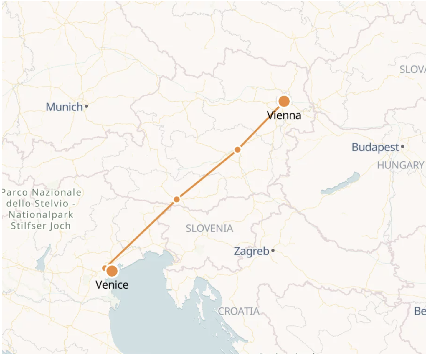 Venice to Vienna High-Speed OBB Train Tickets