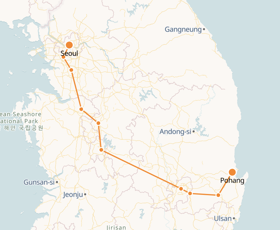 Seoul to Pohang Train - Tickets, Schedule & Map