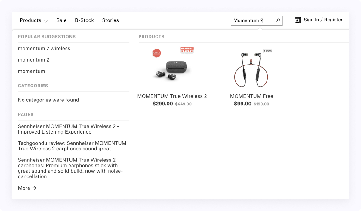 Sennheiser Case Study: How Searchanise Enhanced Relevance in 7 Stores around the World