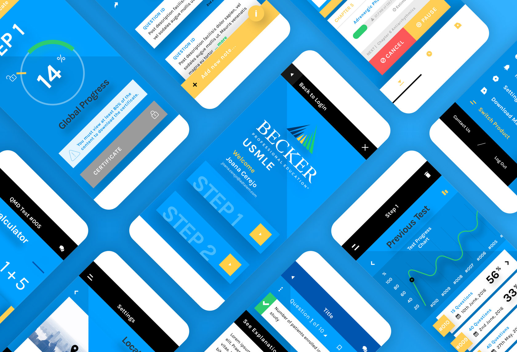 Becker USMLE - Design for Healthcare- App Redesign