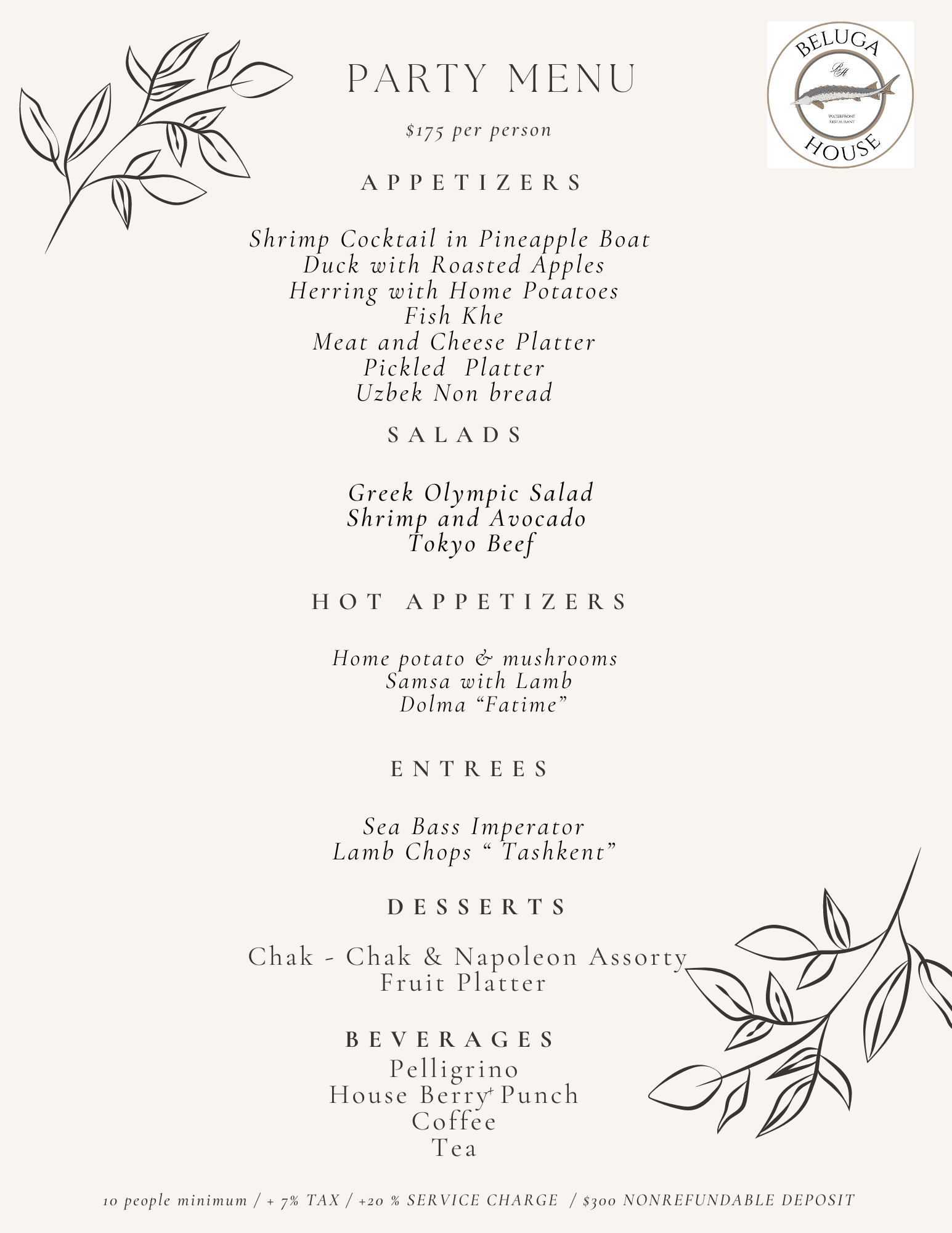 Customized Party Menus at Beluga House: Celebrate with Eastern European ...