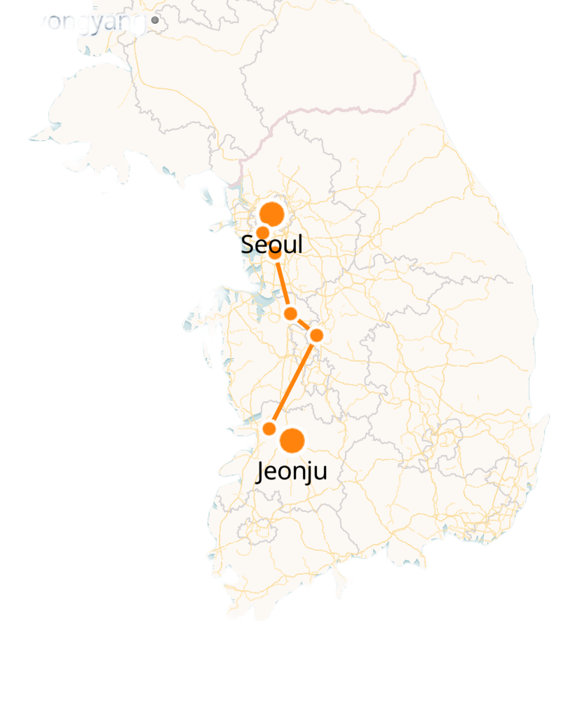 Seoul to Jeonju KTX Train - Schedule & Tickets