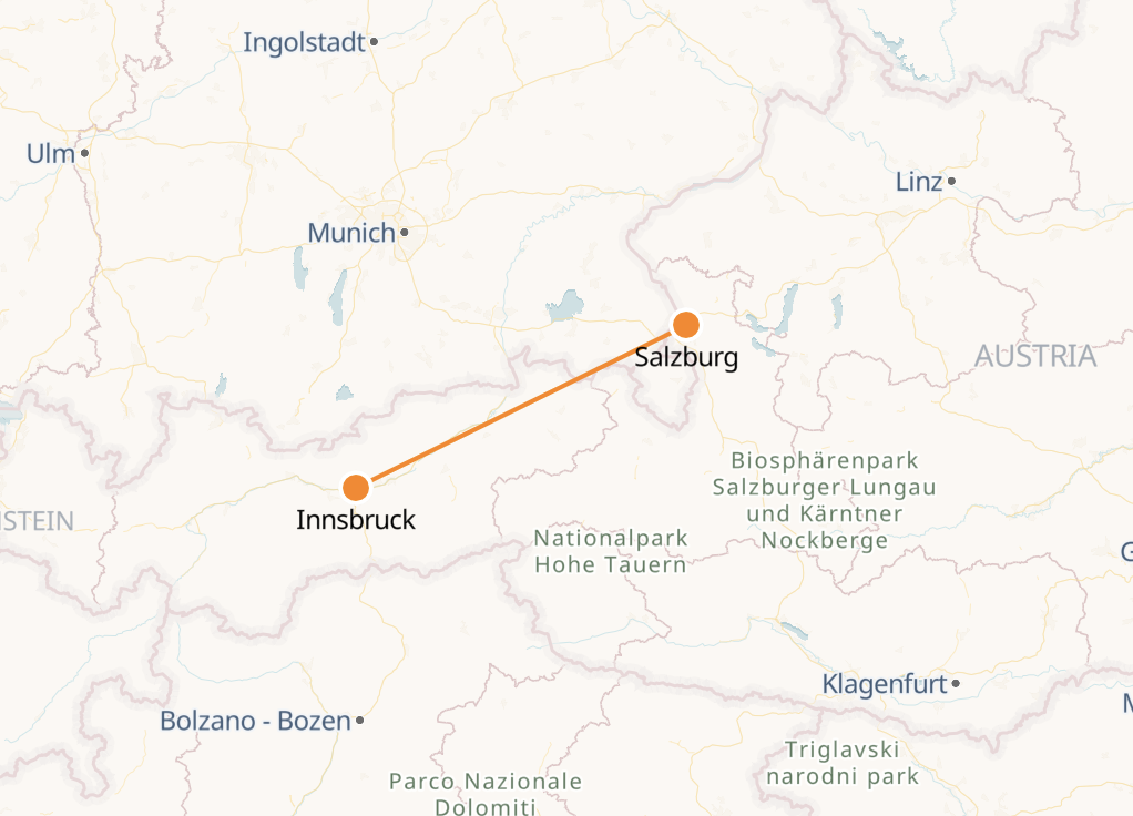 Innsbruck to Salzburg High-Speed OBB Train Tickets