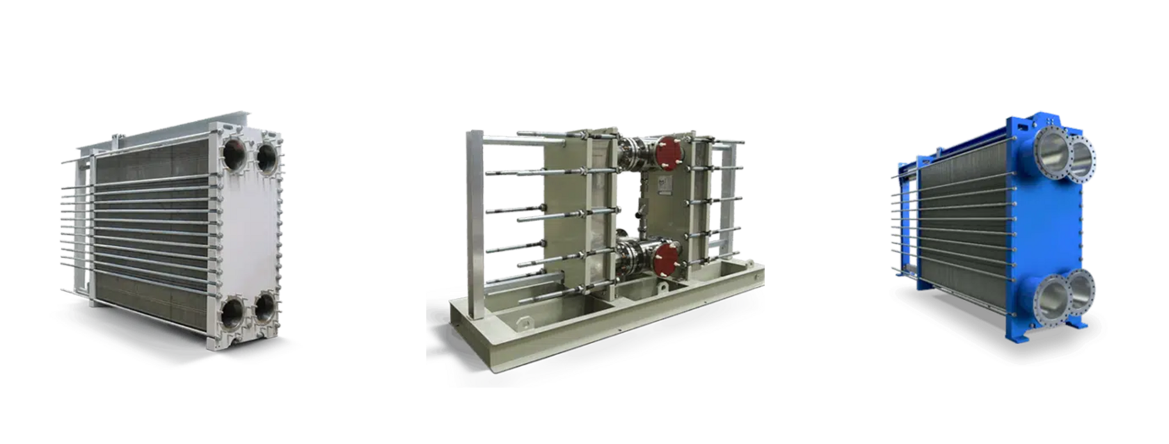Plate heat exchangers and components