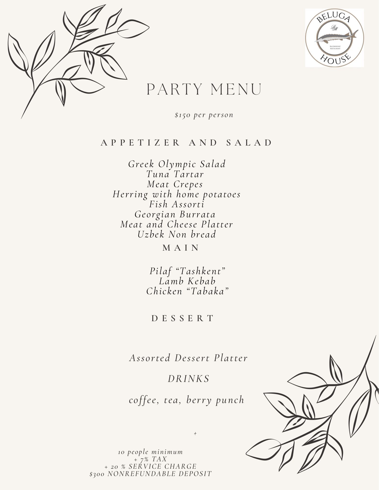 Customized Party Menus at Beluga House: Celebrate with Eastern European ...