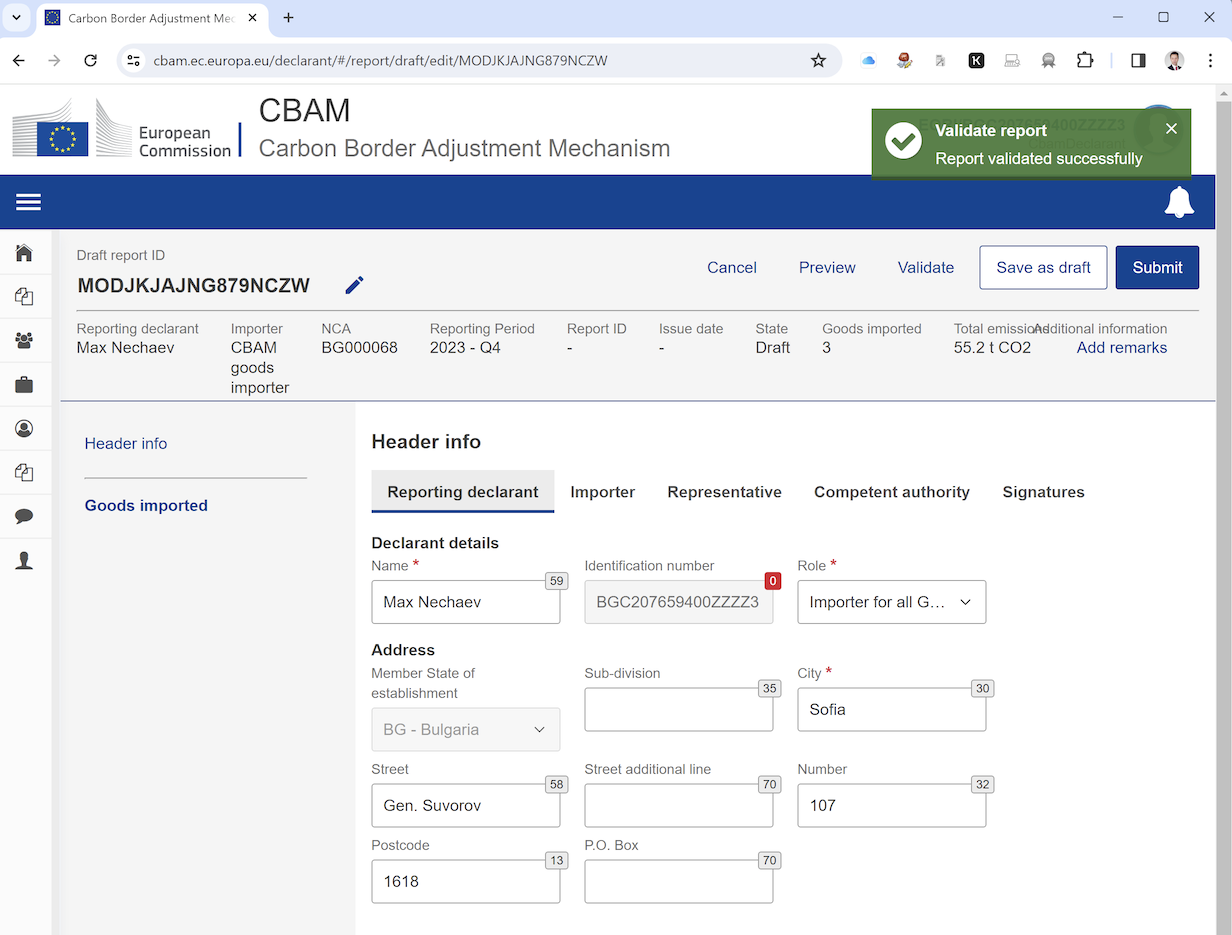 Cbam Report Xml