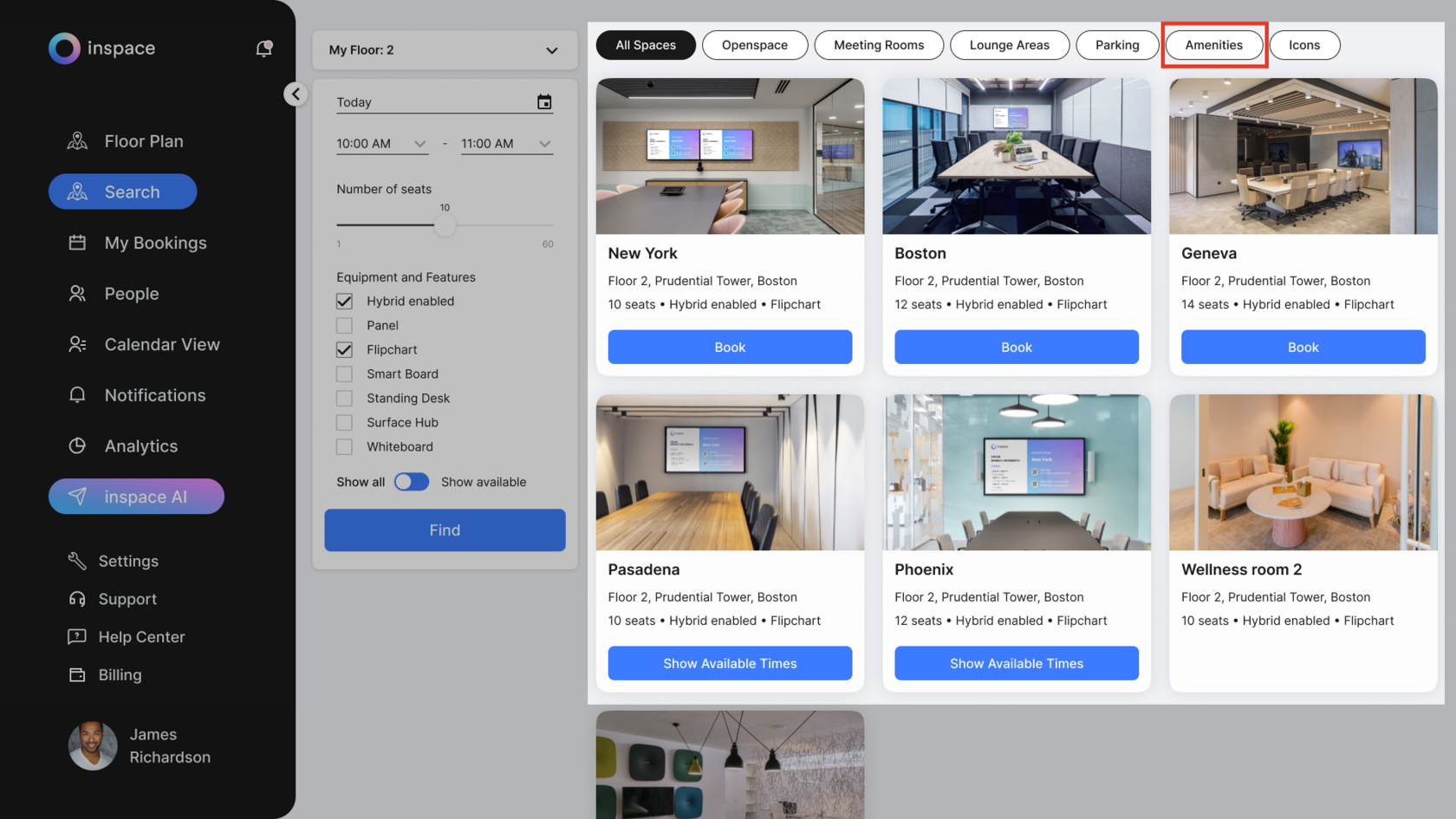 inspace features| Amenities