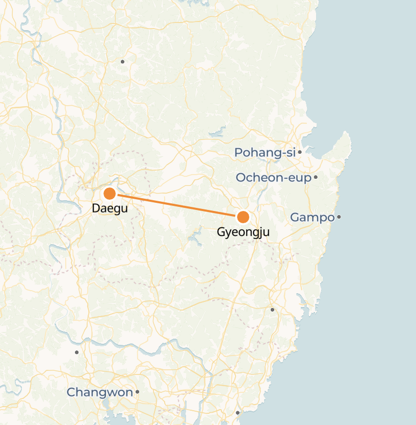 Gyeongju to Daegu Train - Tickets, Schedule & Map