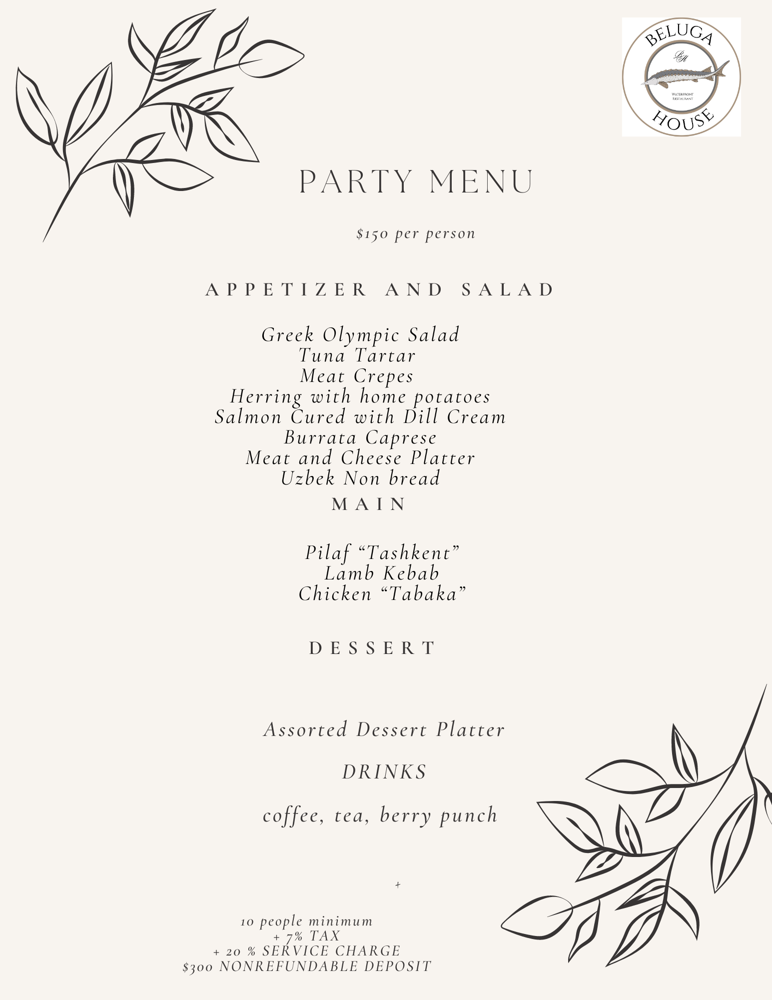 Customized Party Menus at Beluga House: Celebrate with Eastern European ...