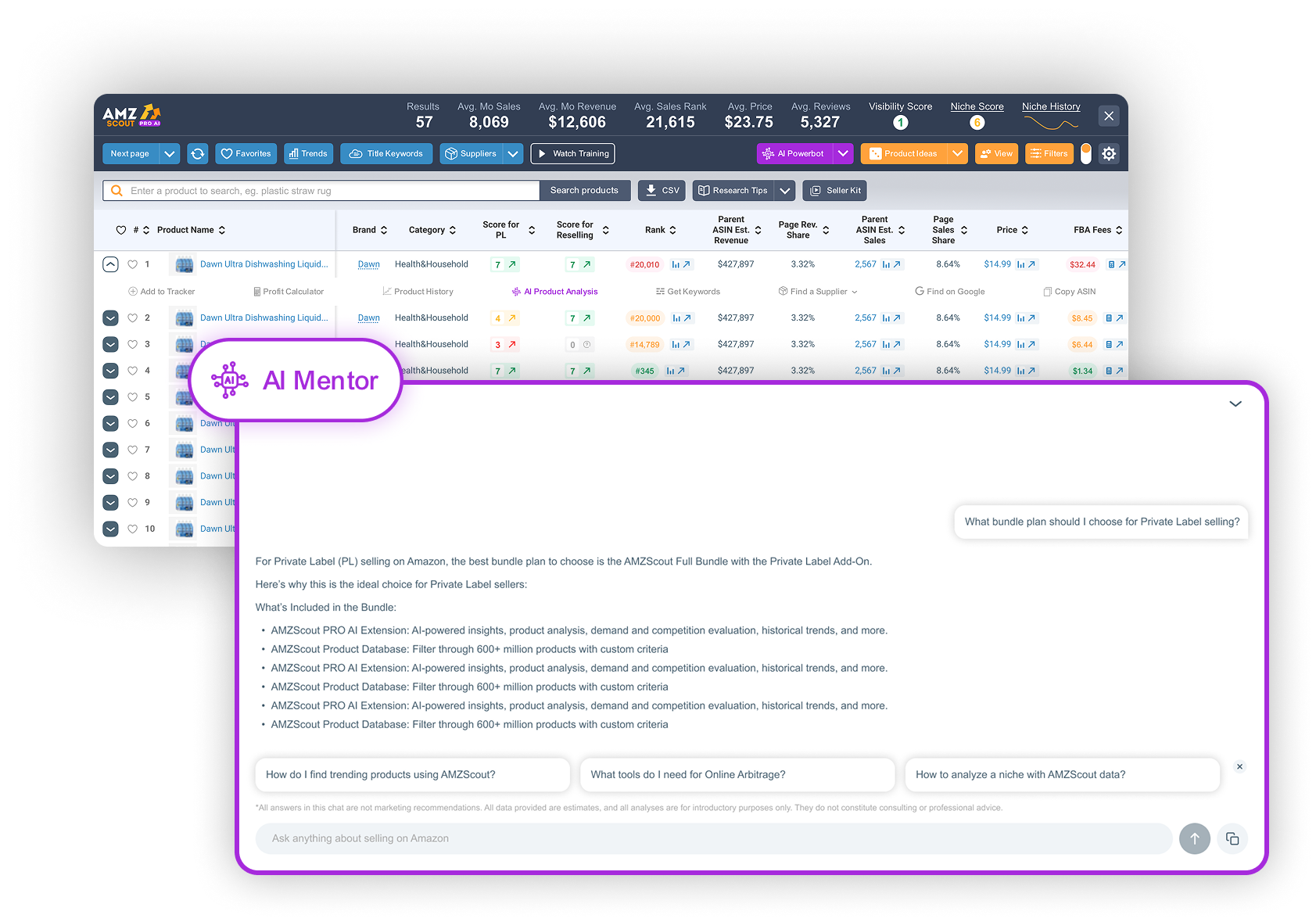 Amazon AI Chatbot for Sellers by AMZScout