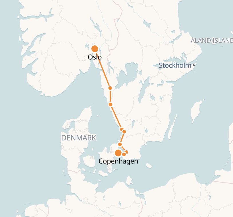 Oslo to Copenhagen Train | Tickets & Timetable