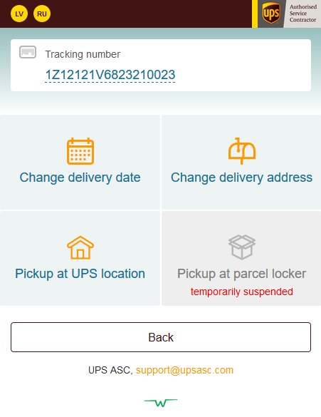 Last mile solution for UPS authorized service contractor