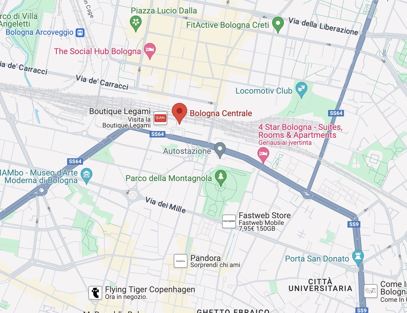 Estación de tren Bolonia Centrale