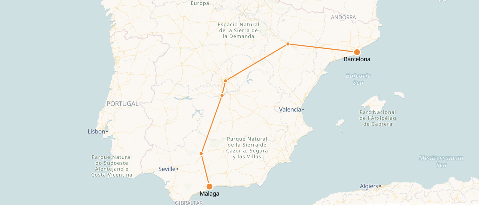 Barcelona to Malaga Train Tickets & Schedule - Spanish Trains