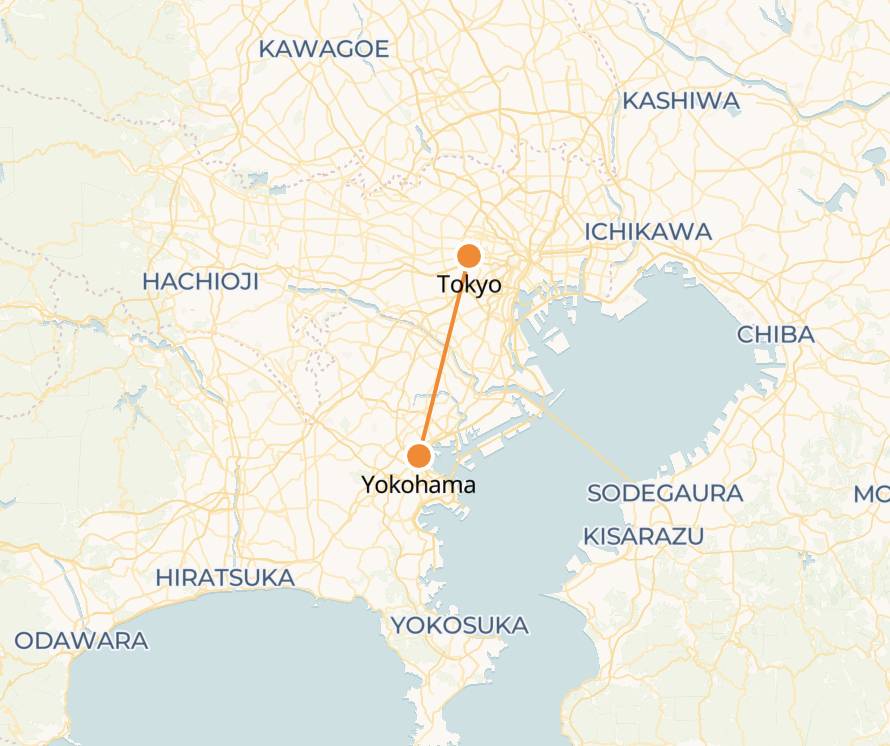 Tokyo to Yokohama Train Map, Timetable & Tickets - ASIA TRAINS