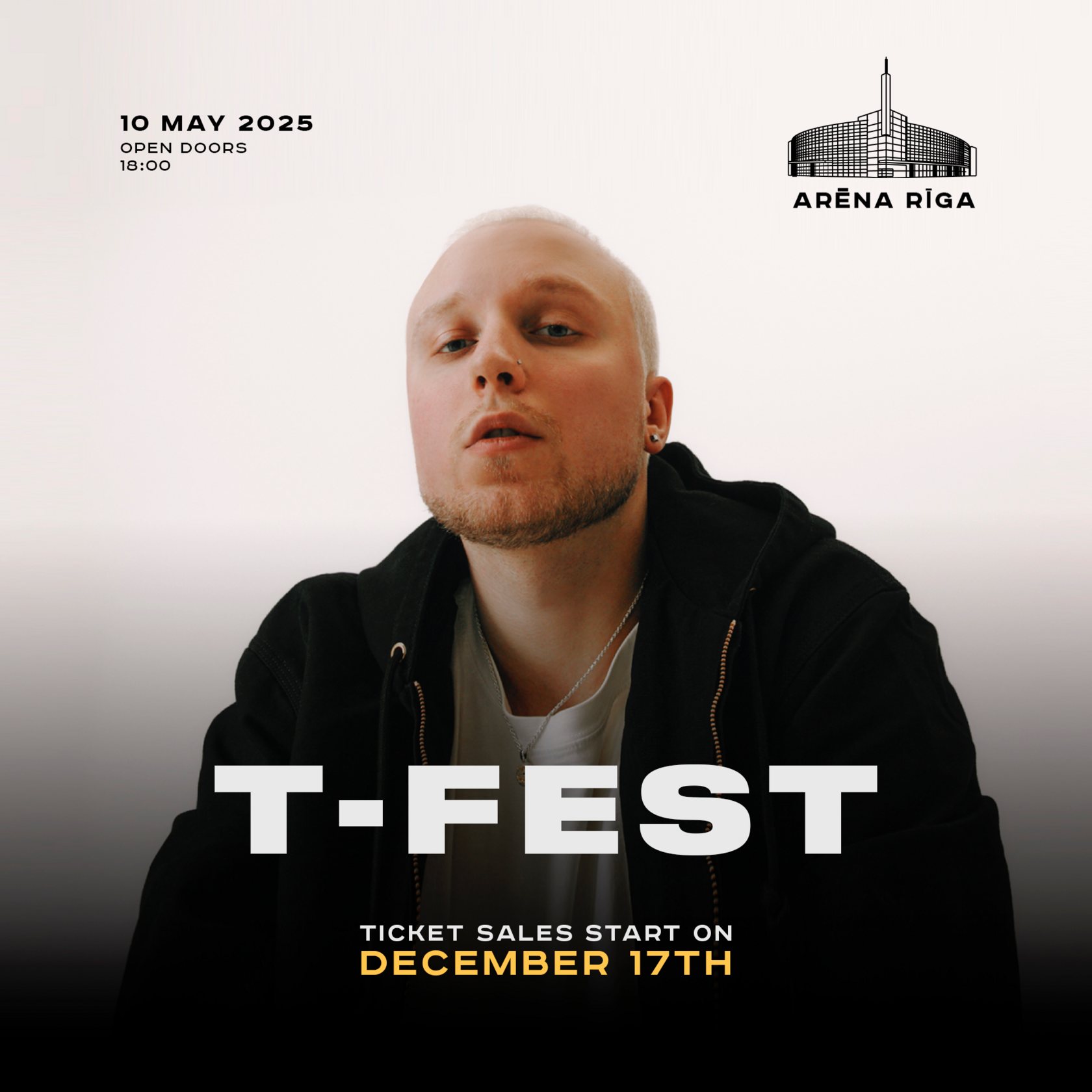 T-Fest koncerts Rīgā, 10.maijā, Arēna Rīga. Pirkt biļetes.