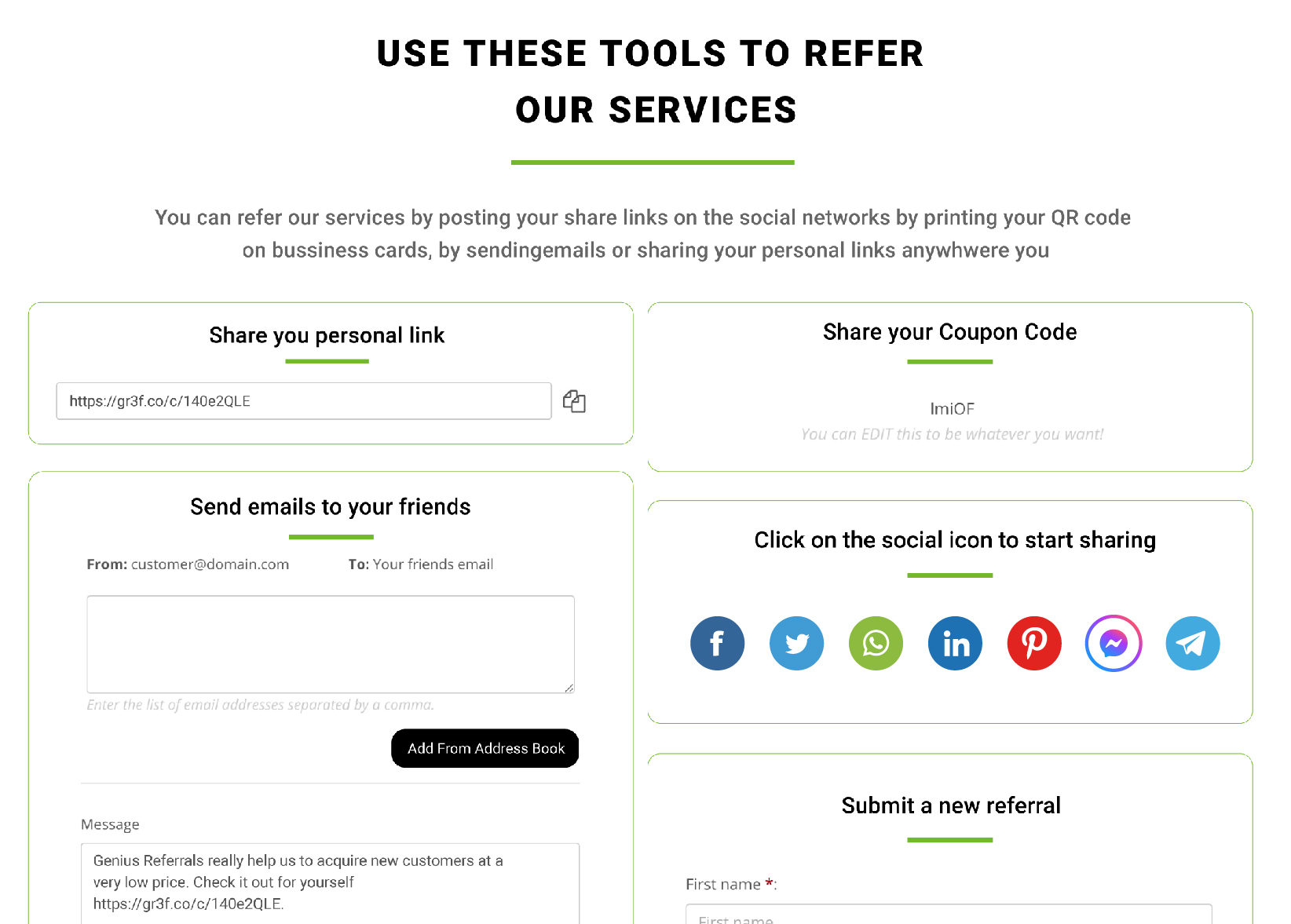 Basic Form Referrals Capture Template for Your Referral Marketing ...