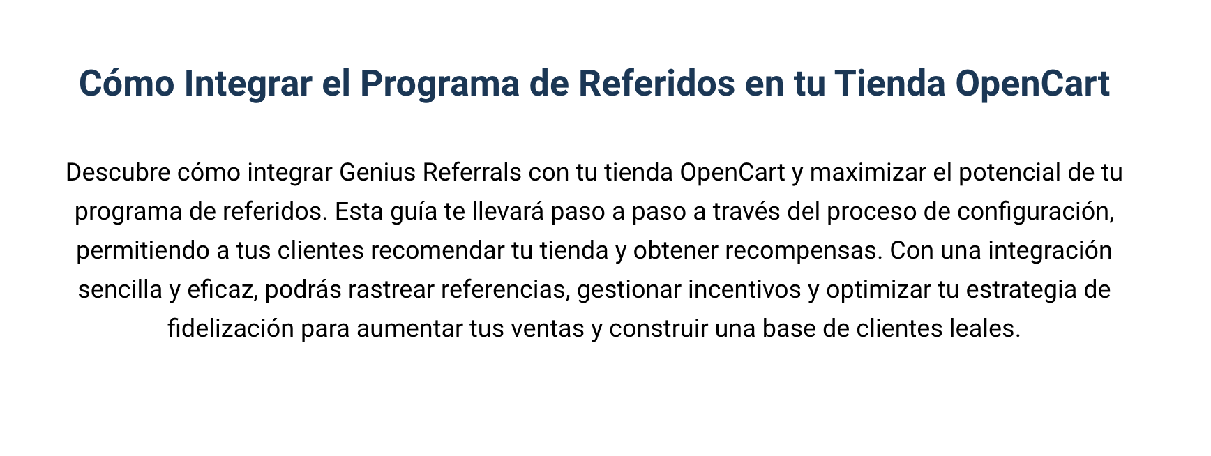 Cómo Integrar el Programa de Referidos de Genius Referrals en tu Tienda ...