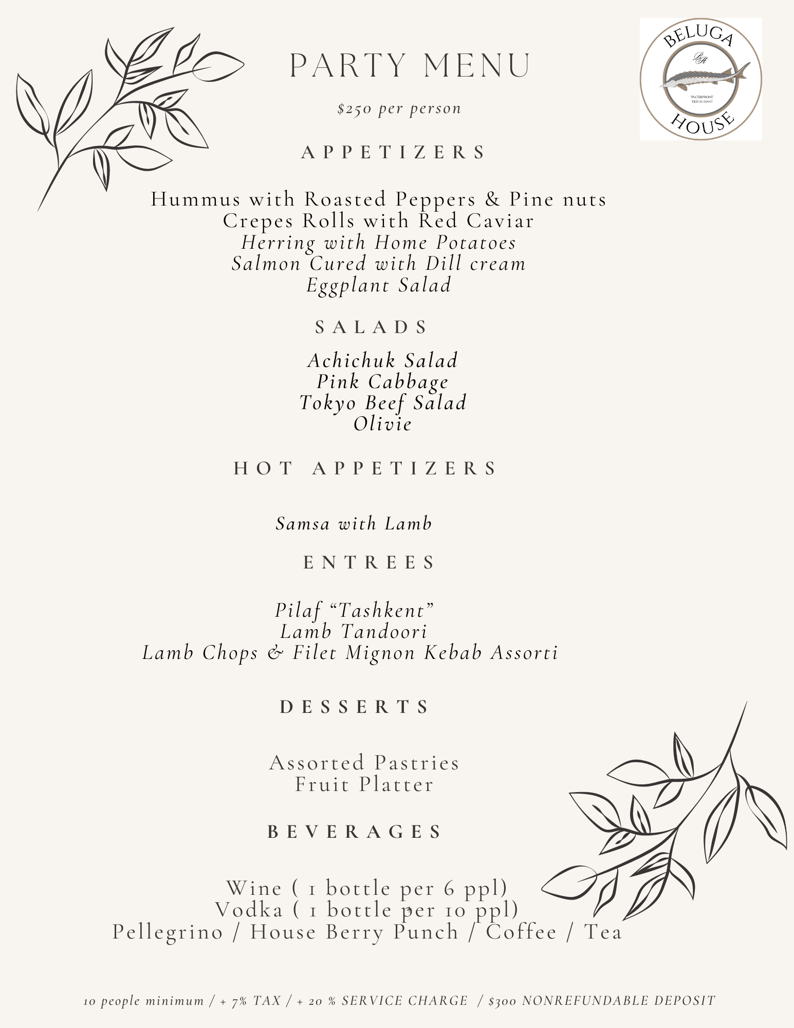 Customized Party Menus at Beluga House: Celebrate with Eastern European ...