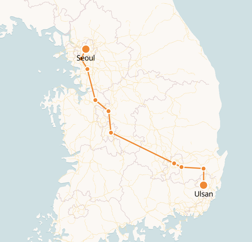 Ulsan to Seoul Train - Tickets, Schedule & Map