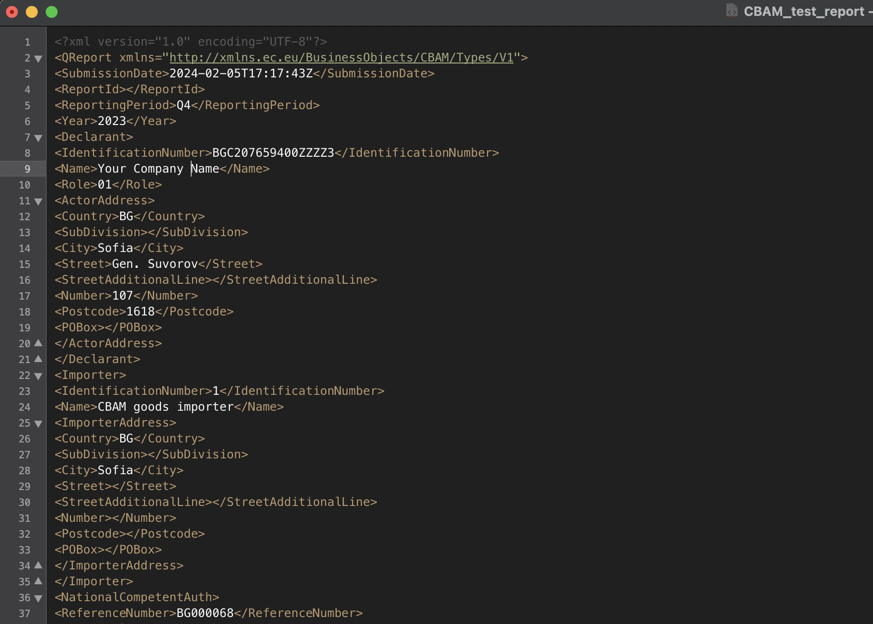 Create your CBAM report and get an XML file for automatic submission