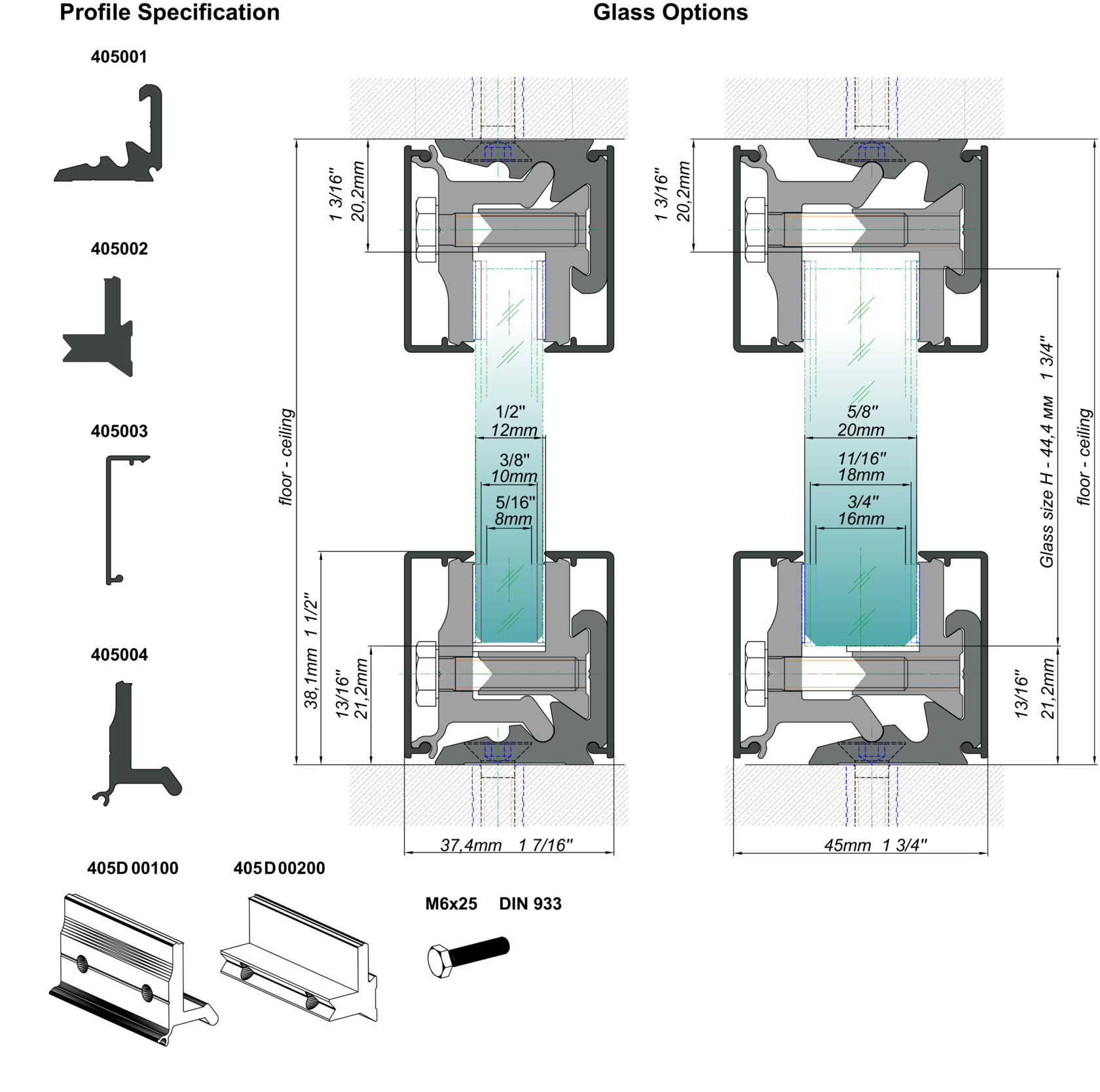 U-channel aluminum glass system