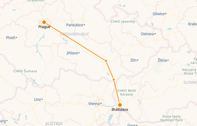Bratislava to Prague Train Schedule & Tickets - CZECH RAILS