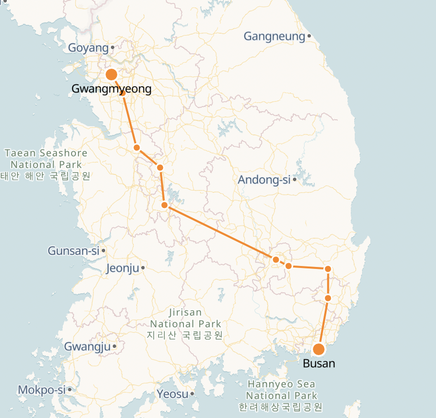 Busan to Gwangmyeong Train - Tickets, Schedule & Map