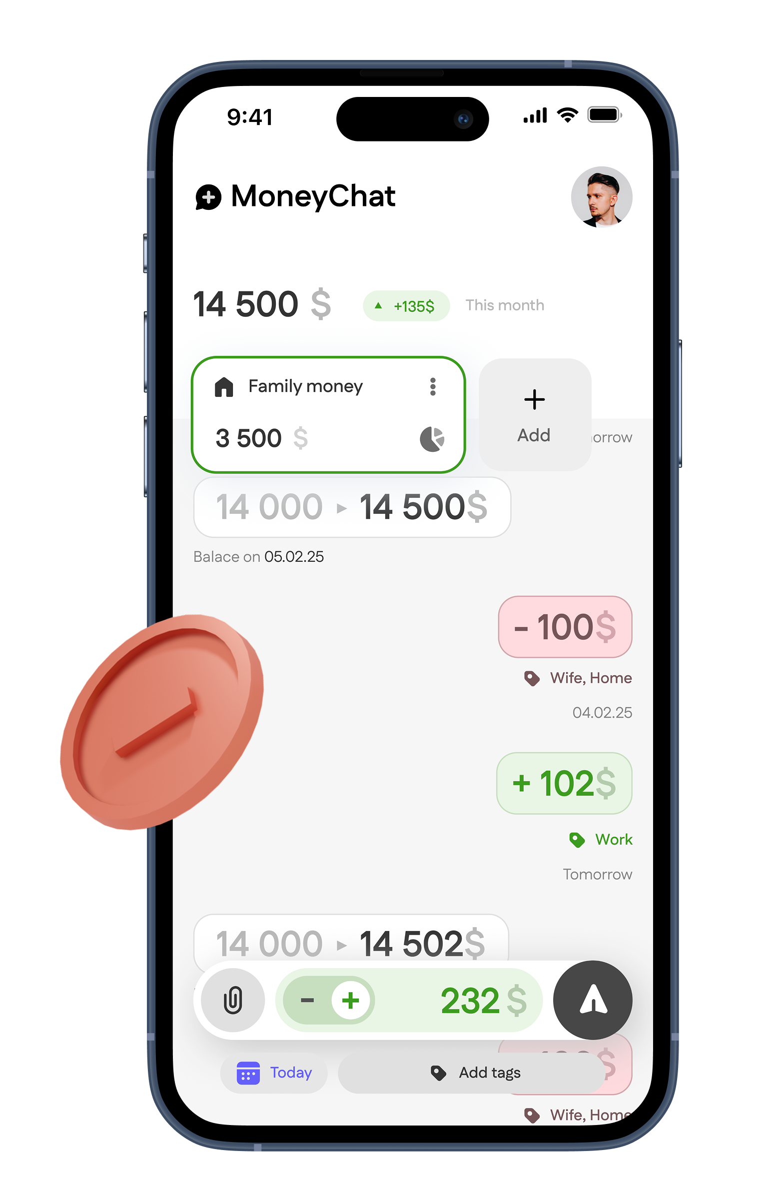 MoneyChat - easy and smart budget tracker app