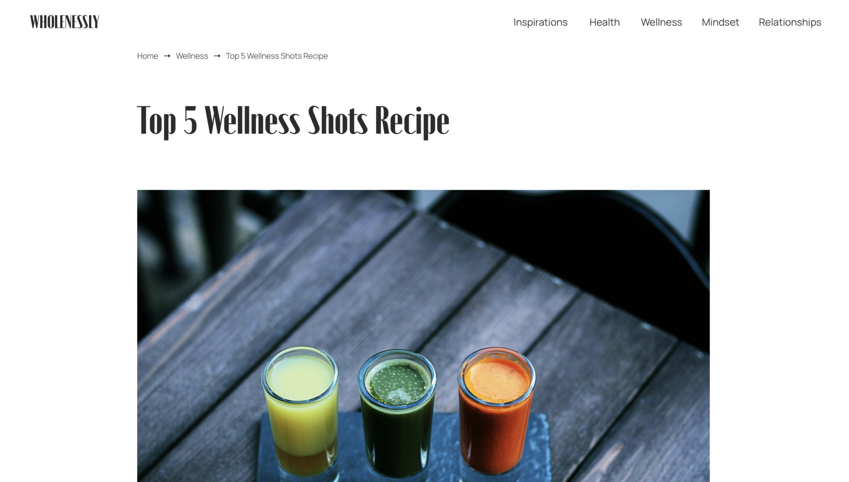 Top 5 Wellness Shots Recipe