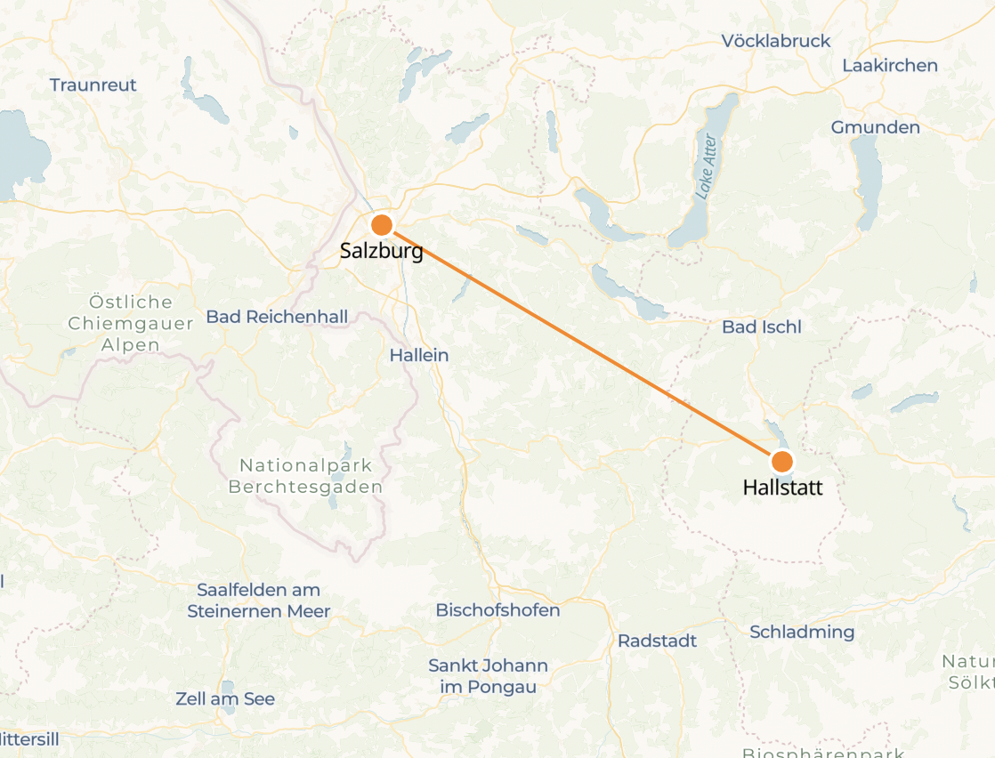 Salzburg to Hallstatt High-Speed OBB Train Tickets