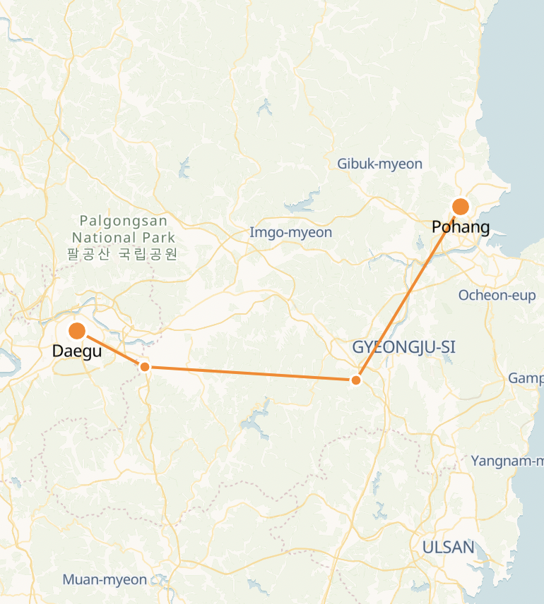 Daegu to Pohang Train - Tickets, Schedule & Map