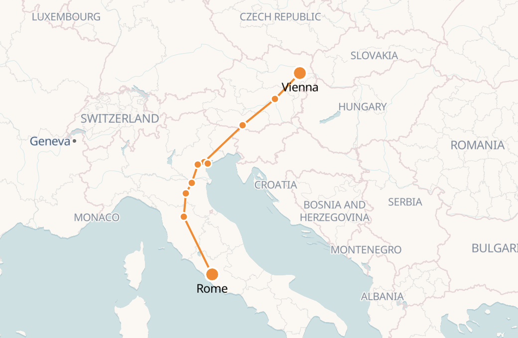 Vienna to Rome OBB Train | High-Speed Train Tickets