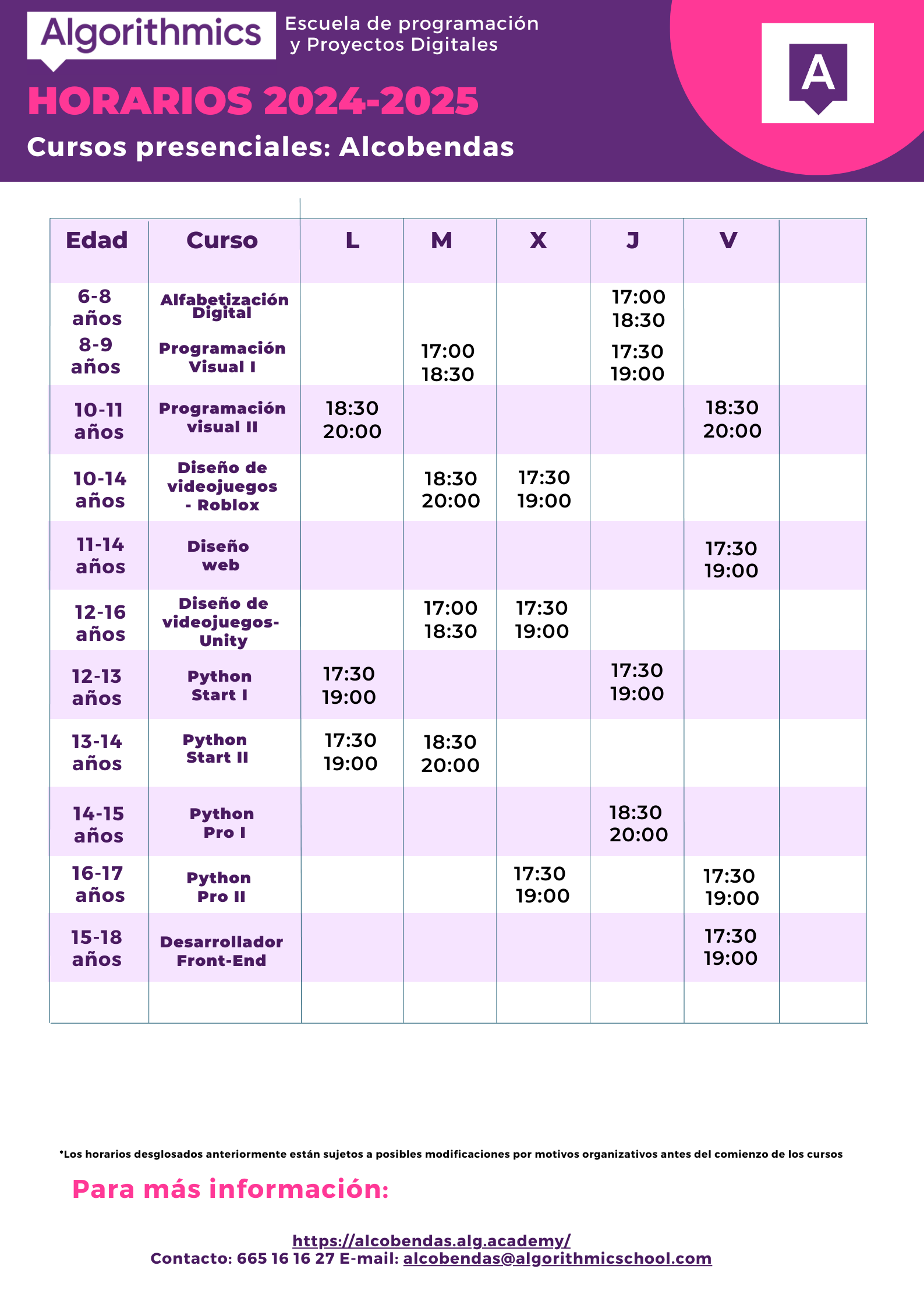 Encuentra tu centro Algorithmics