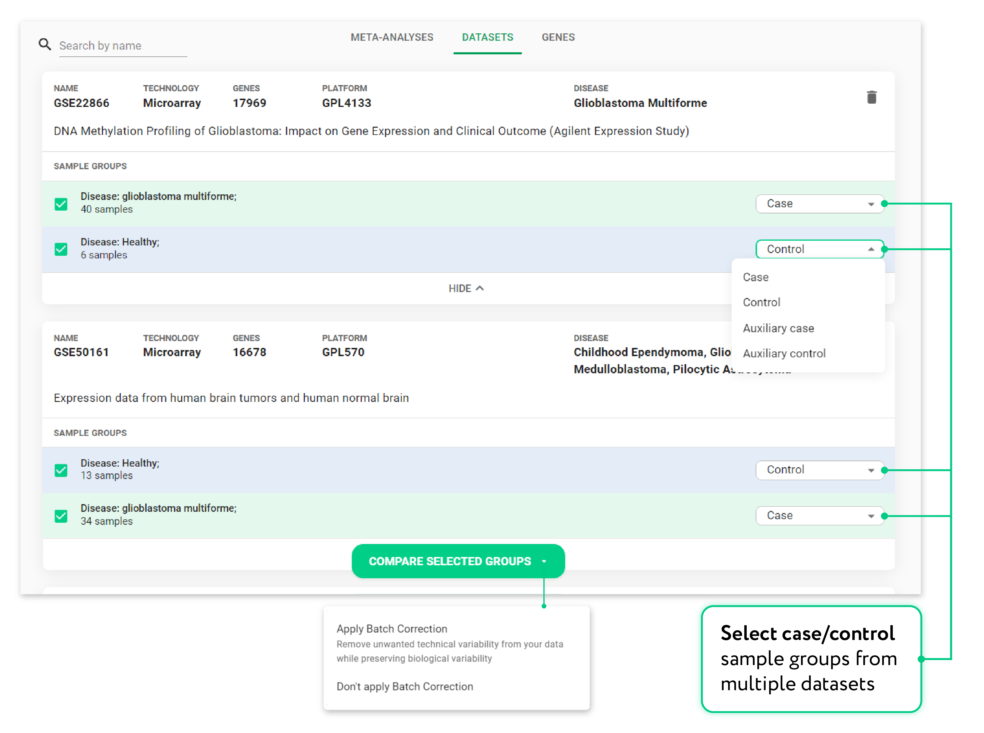 Comparison Creation | PandaOmics