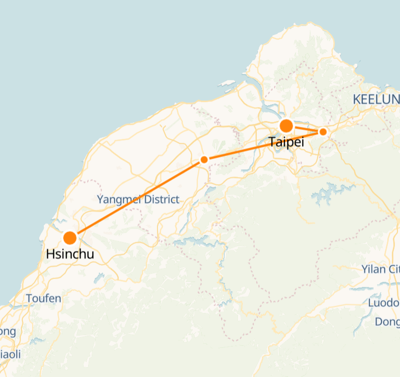 Taipei to Hsinchu Train Map, Timetable & Tickets