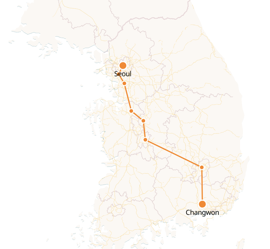 KTX Train Schedule | From Seoul to Changwon - KTX High Speed Trains