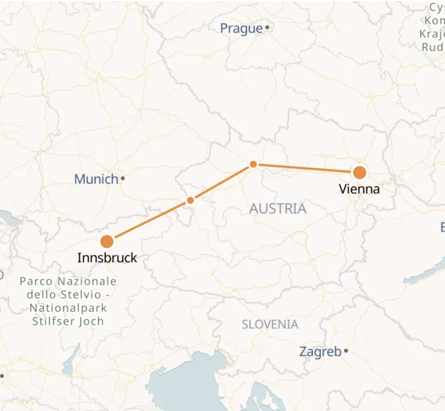 Innsbruck to Vienna High-Speed OBB Train Tickets