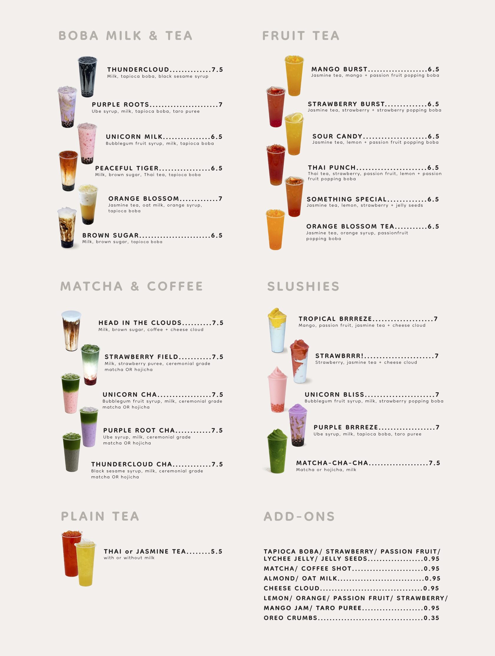 Menu - Boba Garden | Delicious Bubble Tea & Unique Drinks