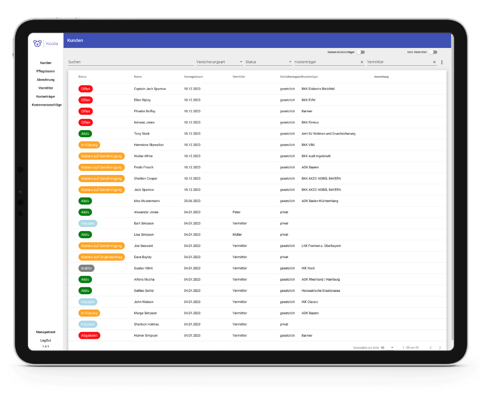Koala | Software für Anbieter von Pflegehilfsmitteln