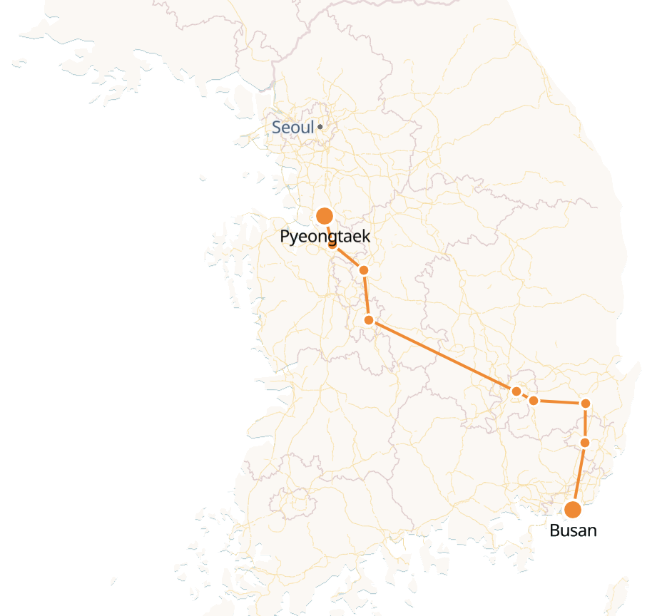 KTX Train Schedule | From Busan to Pyeongtaek - KTX High Speed Trains