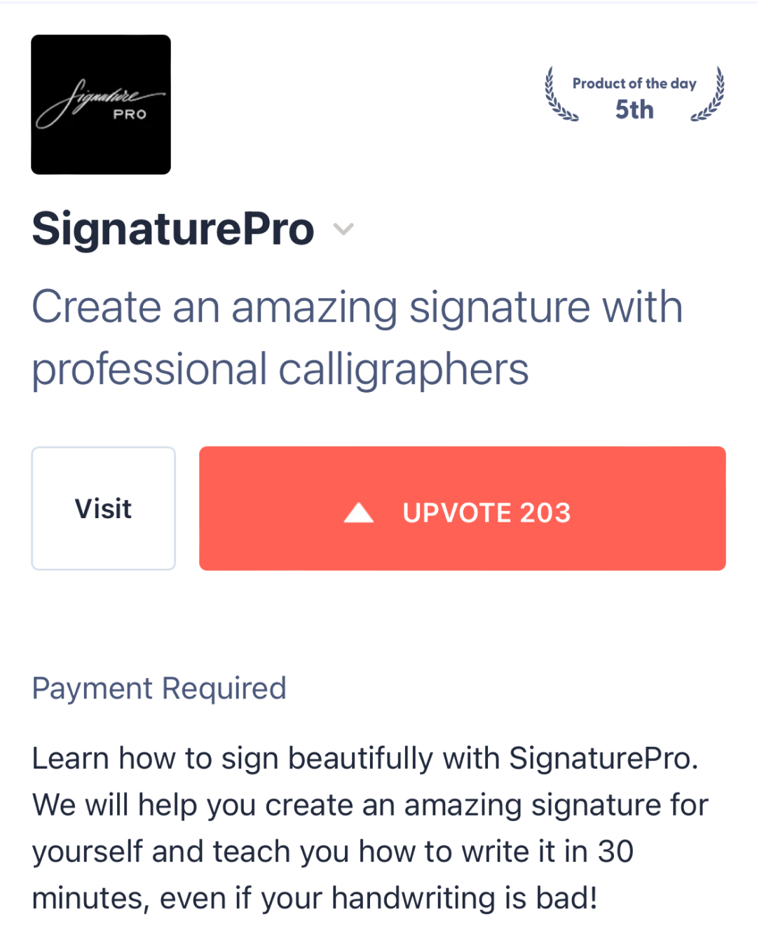 SignaturePro – 100% handcrafted signatures
