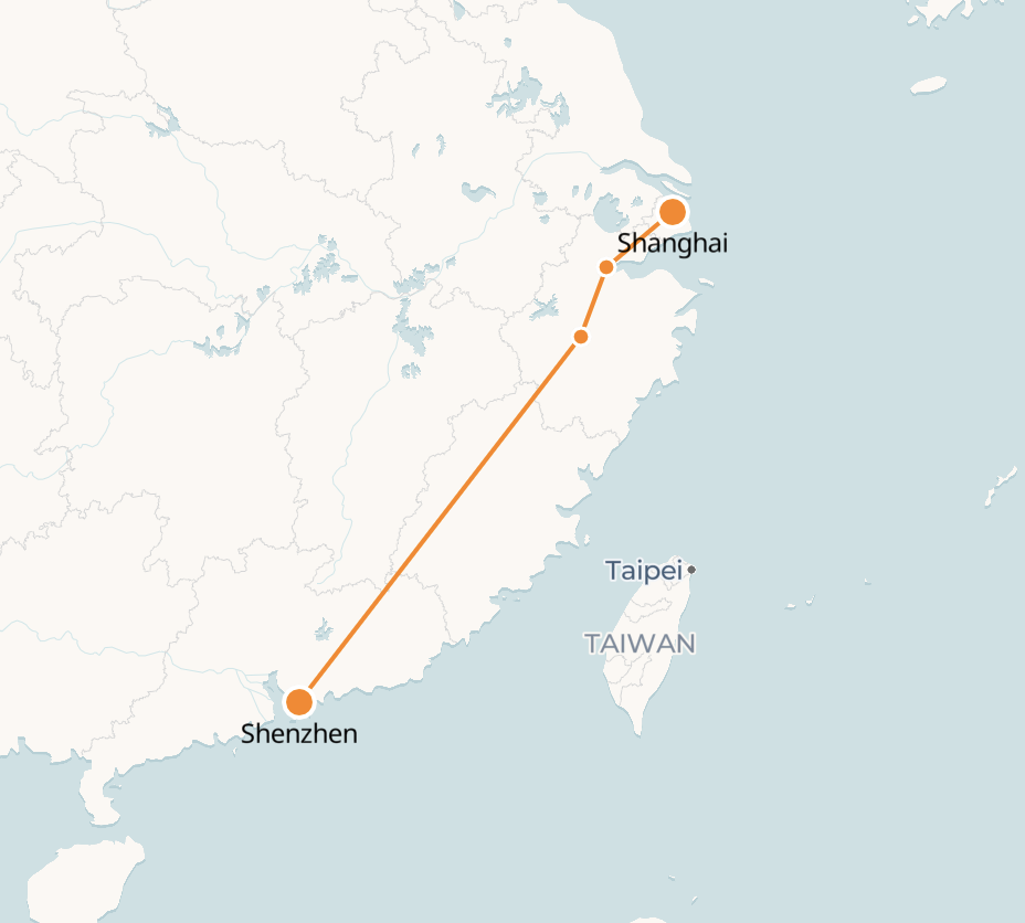Shanghai to Shenzhen Train Tickets, Schedule & Map